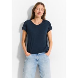 Cecil T-Shirt mit Biesen-Dekoration dark petrol blue XXL (46) XXL (46) Modisches T-Shirt von Cecil