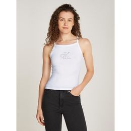 Calvin Klein Jeans Spaghettitop &raquo;OUTLINED CK STRAPPY TANK&laquo; mit Markenlabel Bright White S (36) S (36) Top von Calvin Klein Jeans Womanswear
