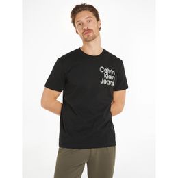 Calvin Klein Jeans T-Shirt »STACKED EUPHORIC LOGO TEE« mit Logoschriftzug Ck Black XXL XXL Shirt von Calvin Klein Jeans Menswear
