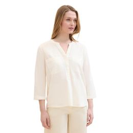 Tom Tailor Schlupfbluse mit Leinen whisper white 40 40 3/4 Arm Bluse von Tom Tailor