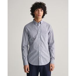 Gant Langarmhemd »REG POPLIN MICROCHECK SHIRT« Micro-kariert, Popeline, leicht, strapazierfähig und pflegeleicht ice blue M - N-Gr N-Gr M...