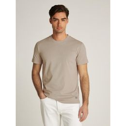 Calvin Klein Jeans Rundhalsshirt »WOVEN LABEL REGULAR TEE« Logostickerei Rock Ridge L L Shirt von Calvin Klein Jeans Menswear
