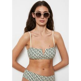Marc O'Polo MARC O'POLO Bandeau-Bikini-Top »Modern Monogram« mit grafischem Logoschriftzug allover green-white M - N-Gr N-Gr M Damen-Bikinioberteil von Marc...