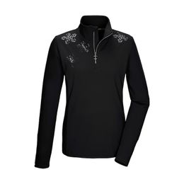 Killtec Langarmshirt »KSW 110 WMN LS SHRT« Damen Powerstretchshirt: atmungsaktiv, metallischer Print, Stehkragen schwarz 42 42 Damen...