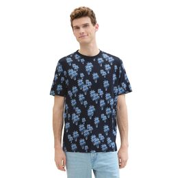 Tom Tailor Print-Shirt mit All-Over Print navy multi palm design XL XL T-Shirt von Tom Tailor