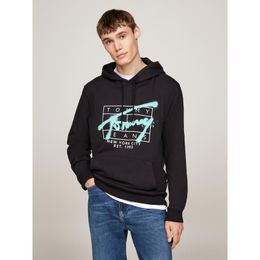Tommy Jeans Hoodie »TJM REG SPRAY HOODIE« -Graffiti-Signatur-Logo auf Brust Black L L Kapuzensweatshirt von Tommy Jeans
