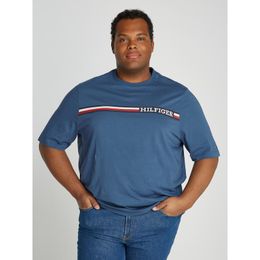 Tommy Hilfiger Big & Tall TOMMY HILFIGER BIG & TALL T-Shirt »BT-CHEST STRIPE TEE-B«, Große Größen mit Logostickerei Aegean Sea 5XL 5XL Shirt von Tommy Hilfiger Big & Tall