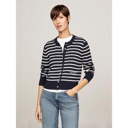Tommy Hilfiger Strickjacke mit Logoprägung Breton Stp Ivory Petal/ Dsrt Sky M (38) M (38) Strickjacke von Tommy Hilfiger Womenswear