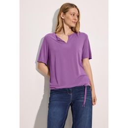 Cecil T-Shirt mit Tunnelzug am Saum iced vilolet M (40) M (40) Leichtes Shirt f&uuml;r Damen von Cecil