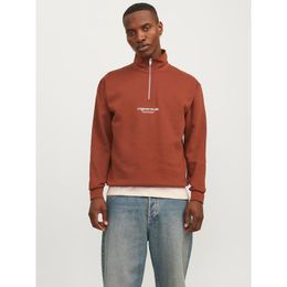 Jack & Jones JACK & JONES Sweatshirt »JORVESTERBRO SWEAT QUARTER ZIP HN NOOS« im Troyer-Look Brandy Brown XL XL Sweater von Jack & Jones