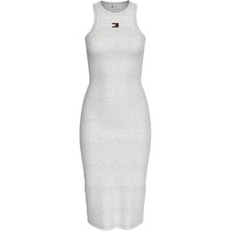 Tommy Jeans Jerseykleid »TJW RIB XS BADGE RACER DRESS« in modischer Racer Form, Rippware, Logo-Badge Silver Grey Htr XL (42) - N-Gr N-Gr XL (42)...