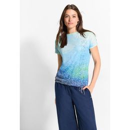 Cecil T-Shirt mit Schriftzug dark petrol blue XXL (46) XXL (46) Burn-Out Batik T-Shirt von Cecil