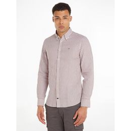 Tommy Hilfiger Langarmhemd »CL W-COTTON LINEN STRIPE SHIRT« modisch gestreift Dark Dune / Optic White 40 - N-Gr N-Gr 40 Hemd mit Streifen von Tommy...