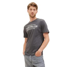 Tom Tailor T-Shirt mit Frontprint cyber grey S S Rundhalsshirt von Tom Tailor DENIM