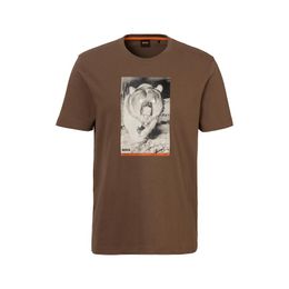 BOSS Orange T-Shirt »Te_Wilds« mit Rundhalsausschnitt Open Brown243 M M T-Shirt von BOSS Orange Menswear