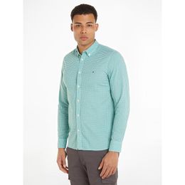 Tommy Hilfiger Karohemd »FLEX TEXTURED GINGHAM SF SHIRT« mit kleiner Logostickerei Green/White L - N-Gr N-Gr L Hemd von Tommy Hilfiger Menswear