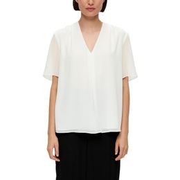 s.Oliver BLACK LABEL Shirtbluse mit eingelegter Falte vorne white 40 40 Leichte Bluse von s.Oliver BLACK LABEL