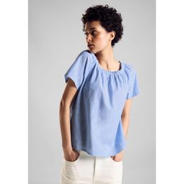 Street One Kurzarmbluse mit Raffung original blue 40 40 Chambray Bluse von Street One