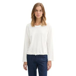 Tom Tailor Denim Langarmshirt mit Tunnelzug und Kordel off white S (36) S (36) Shirt von Tom Tailor Denim