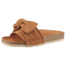 VERBENAS Pantolette »Roxy Roda«, Sommerschuh, Schlappen, Strandschuh zum Schlupfen braun 40 40 Mit großem Knoten