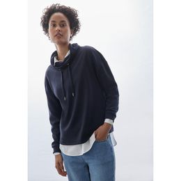 Street One Langarmshirt mit gro&szlig;em Kragen und Kordelzug night sky blue 38 38 Shirt im Silk-Look von Street One
