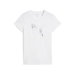 Puma T-Shirt 'ESS' Damen Gr&ouml;&szlig;e L silber / wei&szlig;
