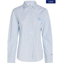 Tommy Hilfiger Curve Hemdbluse »CRV STRIPE REGULAR SHIRT« Große Größen wss/blau gestr 46 46 Hemdbluse von Tommy Hilfiger Curve