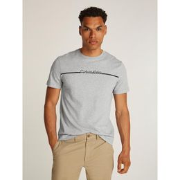 Calvin Klein Rundhalsshirt &raquo;SPLIT LINE LOGO T-SHIRT&laquo; mit Logoprint Light Grey Heather S S Shirt von Calvin Klein