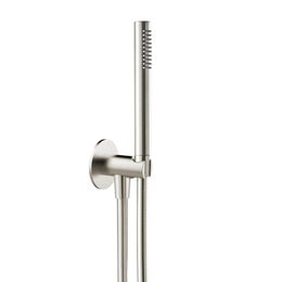 Herzbach Living Spa iX Brausegarnitur mit Wandanschlussbogen und Halter, 1 Strahlart, 17.914400.1.09,
