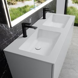 neoro n50 ultraflacher Doppel-M&ouml;belwaschtisch B: 120,5 T: 51,5 cm, BN0098WM,