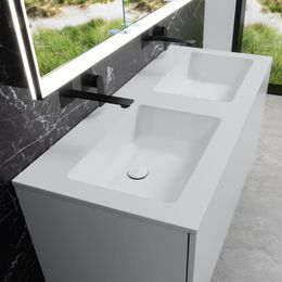 neoro n50 ultraflacher Doppel-M&ouml;belwaschtisch B: 120,5 T: 51,5 cm, BN0099WM,