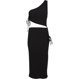 Urban Classics Ladies Cut Out Jersey Dress Mittellanges Kleid schwarz in XL TB7706 black