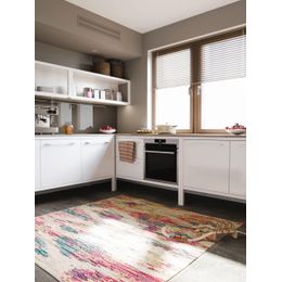 benuta Nest Kurzflor Teppich Casa Multicolor 200x200 cm - Moderner Kurzflor-Teppich für Wohnzimmer