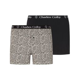 CHARLES COLBY 2er Pack Boxershorts Herren Gr&ouml;&szlig;e 4XL grau