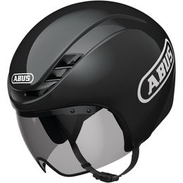 Fahrradhelm Abus "GAMECHANGER TT 1.1" Gr. M, schwarz (schwarz (shiny schwarz)), Helme, M Kopfumfang: 52cm - 58cm