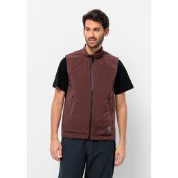 Funktionsweste Jack Wolfskin "BIKE COMMUTE INS VEST M", Herren, Gr. M (50), schwarz, maroon, OBERSTOFF 87% POLYAMID, 13% ELASTHAN FUTTER 100% POLYESTER FÜLLUNG 100% POLYESTER, Westen