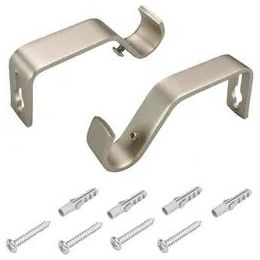 Träger Liedeco, silber (silberfarben, matt), Ø:1,6cm, Gardinenstangenhalterungen, für Gardinenstangen Ø 16 mm
