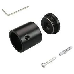 Wandbefestigung Liedeco Gr. 1, schwarz, Ø:1,6cm, Gardinenstangenhalterungen, für Gardinenstangen Ø 16 mm