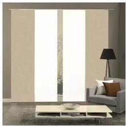 Schiebegardine Home Wohnideen "PIVE 4er SET" Gr. 1, beige (sand), B:60cm H:245cm, Polyester, Gardinen, Schiebevorhang Digidruck 4er Set PIVE