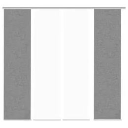 Schiebegardine Home Wohnideen "PIVE 4er SET" Gr. 1, grau, B:60cm H:245cm, Polyester, Gardinen, Schiebevorhang Digidruck 4er Set PIVE