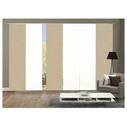 Schiebegardine Home Wohnideen "PIVE 6er SET" Gr. 1, beige (sand), B:60cm H:245cm, Polyester, Gardinen, Schiebevorhang Digidruck 6er Set PIVE