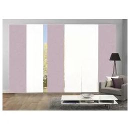 Schiebegardine Home Wohnideen "PIVE 6er SET" Gr. 1, rosa, B:60cm H:245cm, Polyester, Gardinen, Schiebevorhang Digidruck 6er Set PIVE