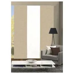 Schiebegardine Home Wohnideen "PIVE 3er SET" Gr. 1, beige (sand), B:60cm H:245cm, Polyester, Gardinen, Schiebevorhang Digidruck 3er Set PIVE