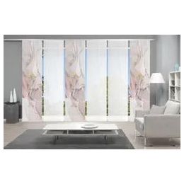 Schiebegardine Vision S "MARMOSA 6er SET" Gr. 1, rosa (goldfarben, rosa), B:60cm H:260cm, Polyester, Gardinen, Bambus-Optik, Digital bedruckt