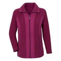 Fleecejacke Casual Looks, Damen, Gr. 46, pink (fuchsia), 100% Polyester, unifarben, figurumspielend, Jacken Fleecejacke