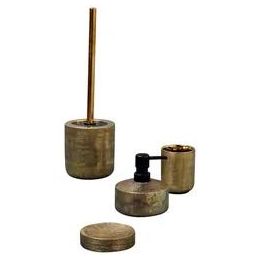 Badaccessoire-Set Wenko "Rivara", gold (goldfarben), Keramik, Badaccessoires-Sets