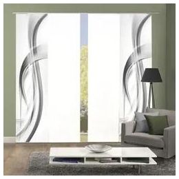 Schiebegardine Home Wohnideen "FALA" Gr. 1, grau, B:60cm H:245cm, Polyester, Gardinen, Schiebevorhang Digi 4er Set FALA BEERE