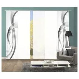Schiebegardine Home Wohnideen "FALA" Gr. 1, grau, B:60cm H:245cm, Polyester, Gardinen, Schiebevorhang Digi 5er Set FALA BEERE