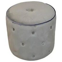 Hocker Home Affaire, grau, B:50cm H:45cm T:50cm, Samtbezug 100% Polyester, Hocker, Polsterhocker Sitzhocker