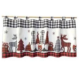 Weckbrodt-Gardinen Scheibengardine WECKBRODT "Wichtel + Hirsch" Gr. 1, bunt (multi), B:120cm H:45cm, Polyester, Gardinen, Bistro, Microsatin, Weihnachten, HxB 45x120cm, Gardine, Store
